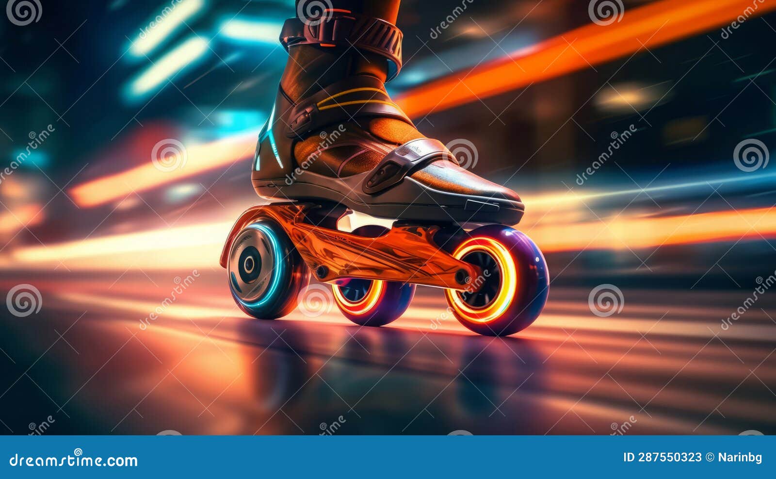 Rollerblades of a Beautiful Transportation with Futuristic Design. AI ...