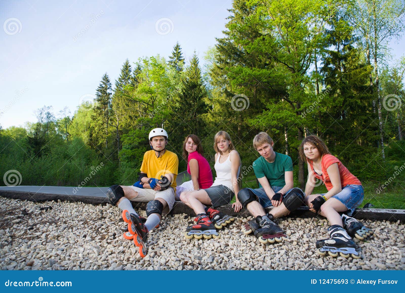 Rollerblading stock image. Image of group, rollerblading - 12475693
