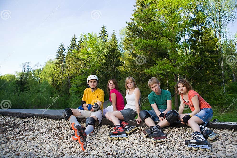 Rollerblading stock image. Image of group, rollerblading - 12475693