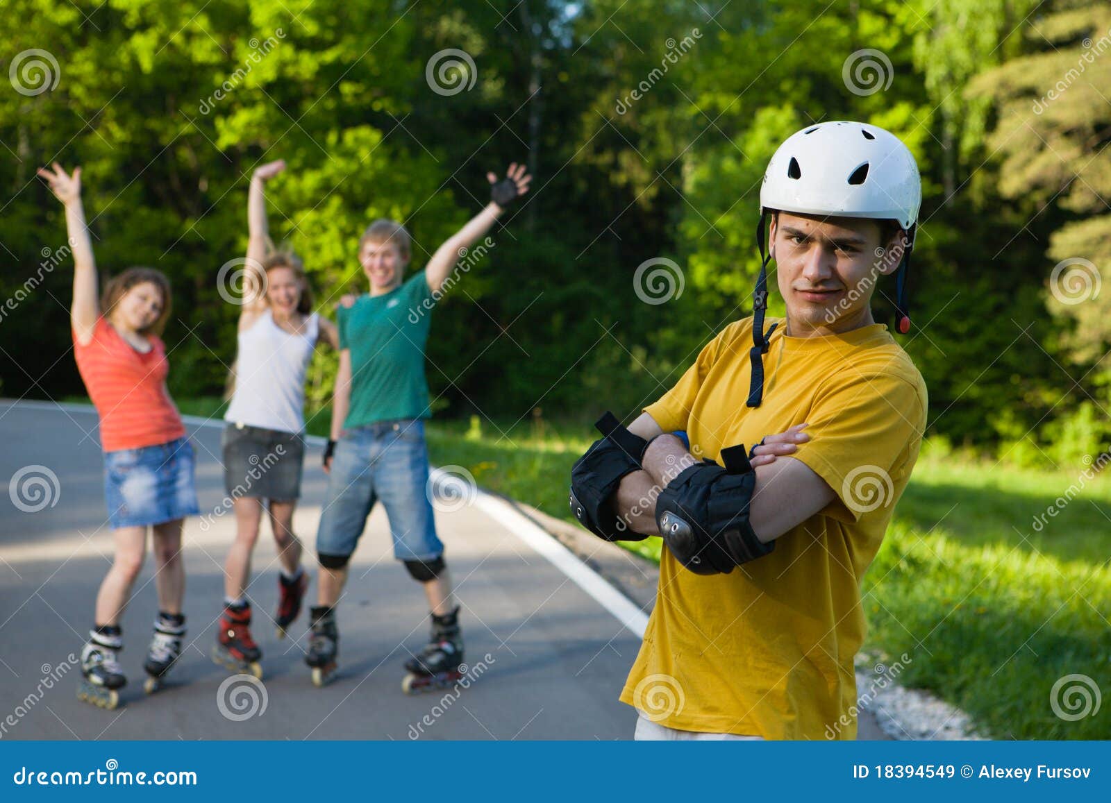 Rollerblading stock image. Image of smiling, rollerblades - 18394549