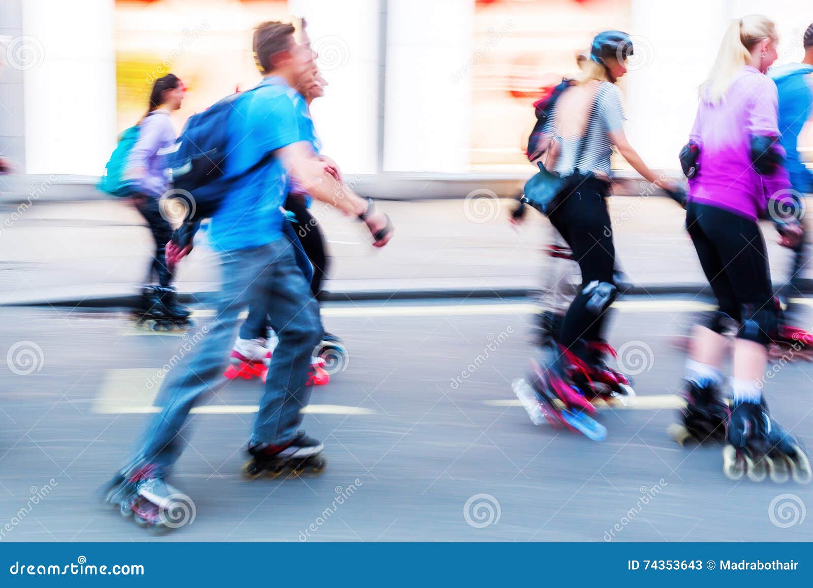 Rollerblading People on a City Street Editorial Stock Photo - Image of ...