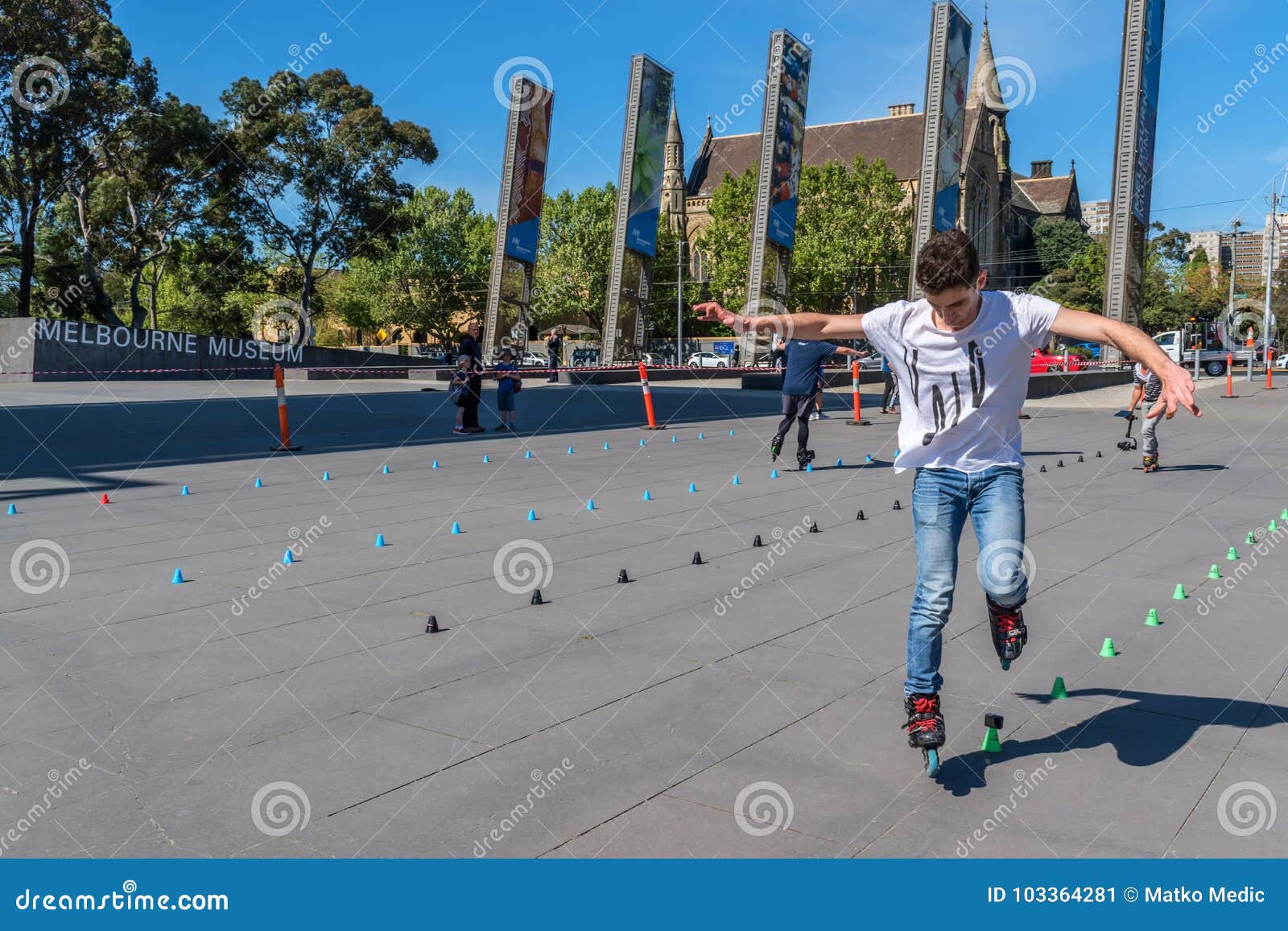 Rollerblading training 2 editorial photo. Image of exercise - 103364281