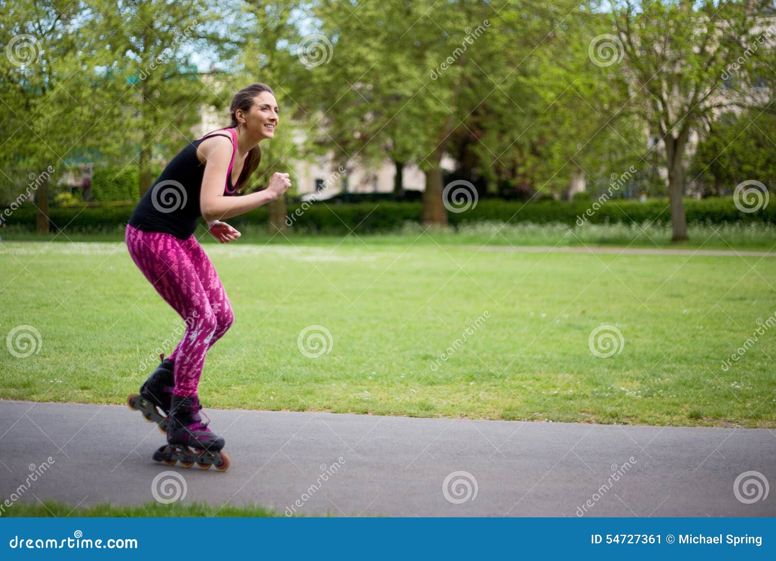 Rollerblading stock image. Image of park, healthy, outdoors - 54727361