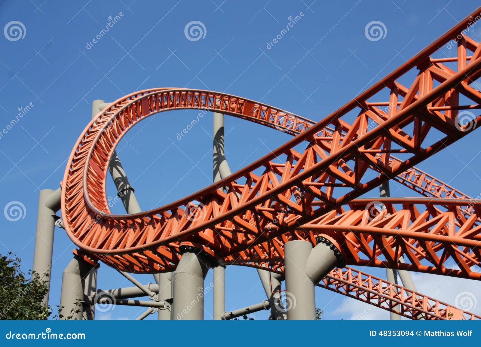 Rollercoaster stock photo. Image of turn, theme, looping - 48353094