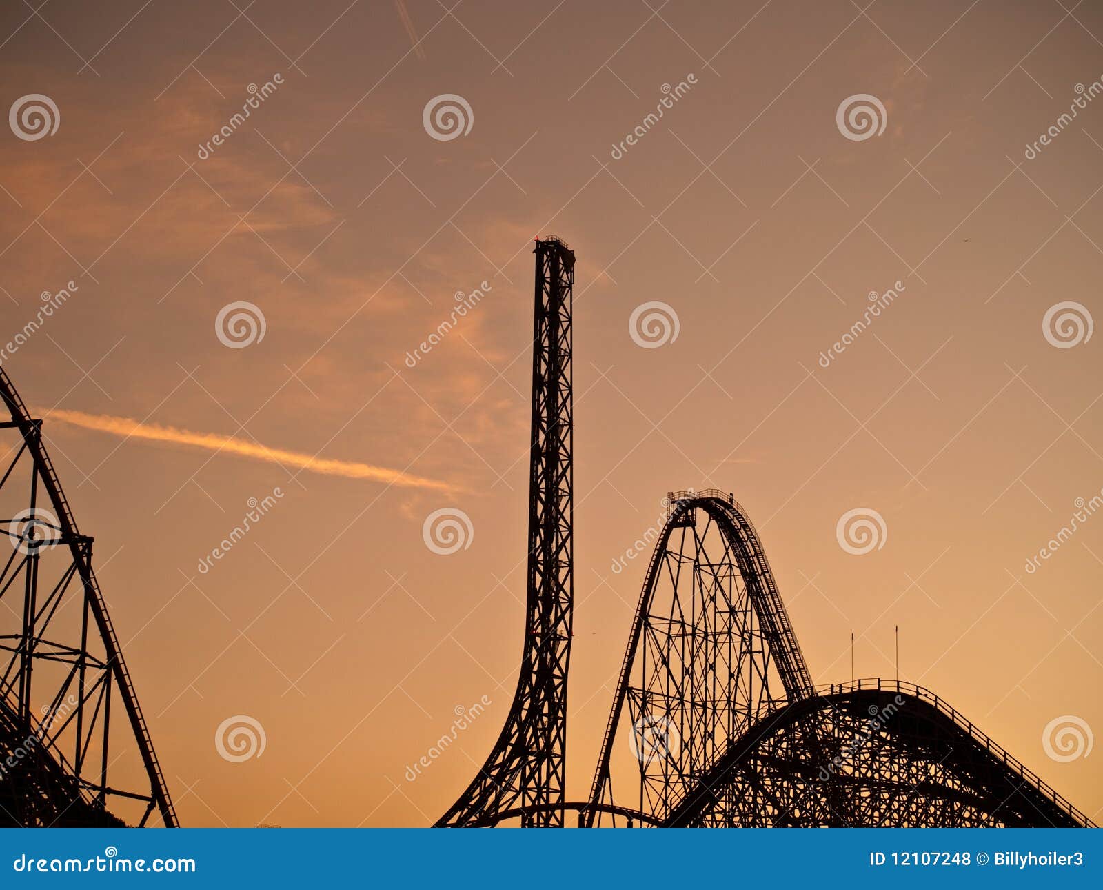 Rollercoaster Heaven Magic Mountain Stock Photo - Image of steel, park ...