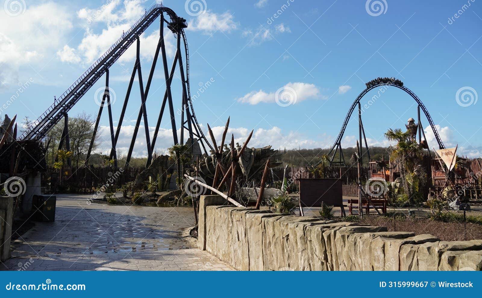 Rollercoaster "Kondaa" with Train on Airtime Hill in the Amusement Park ...