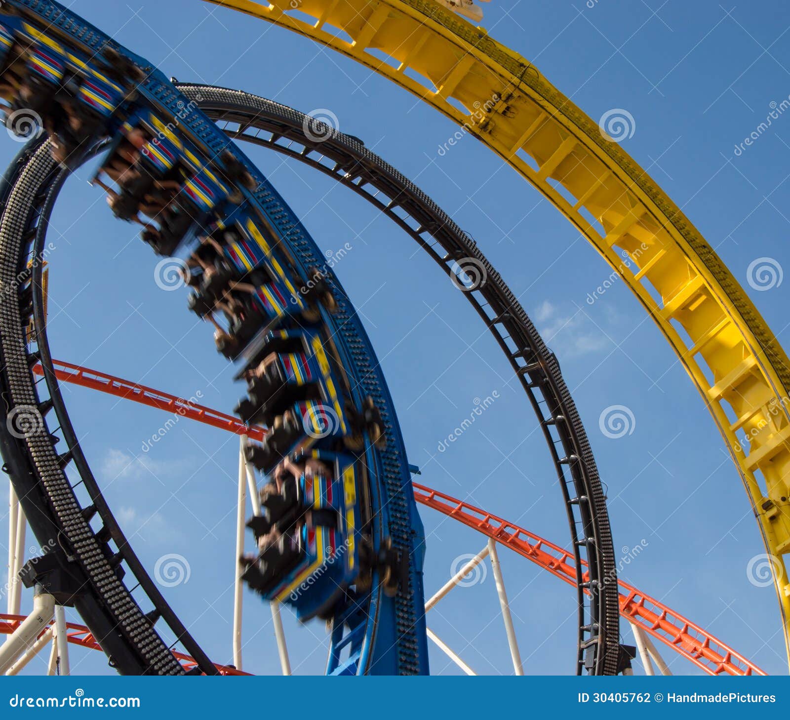 Rollercoaster in a looping stock photo. Image of action - 30405762