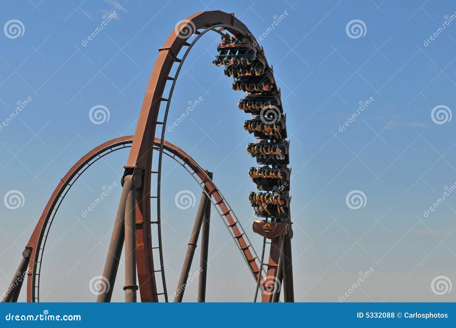 Rollercoaster with loops stock photo. Image of ride, high - 5332088