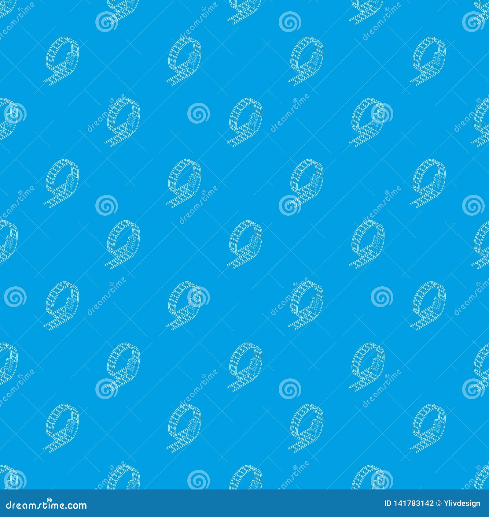 Rollercoaster Pattern Vector Seamless Blue Stock Vector - Illustration ...