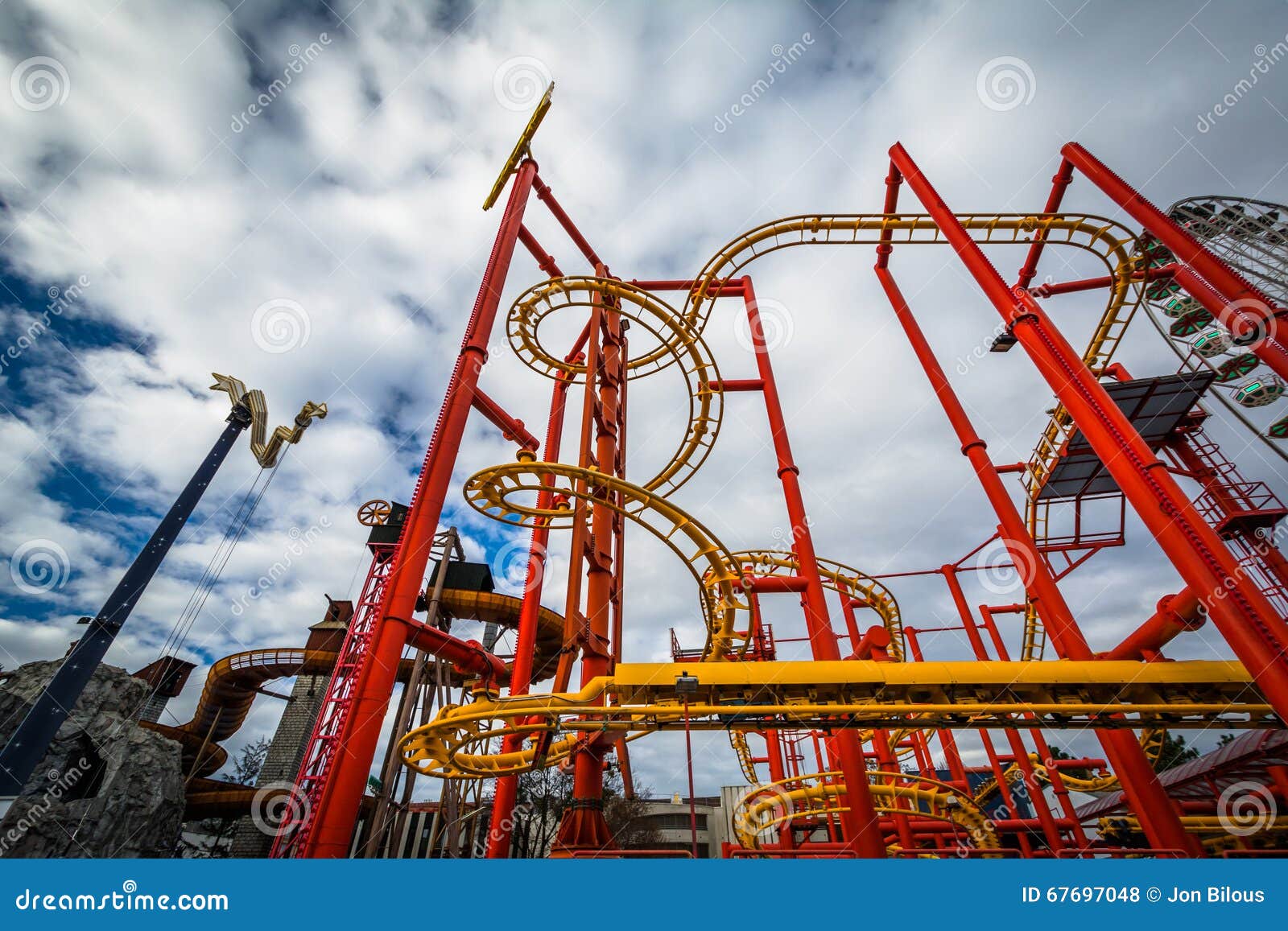 Rollercoaster at Prater, in Vienna, Austria. Stock Photo - Image of ...