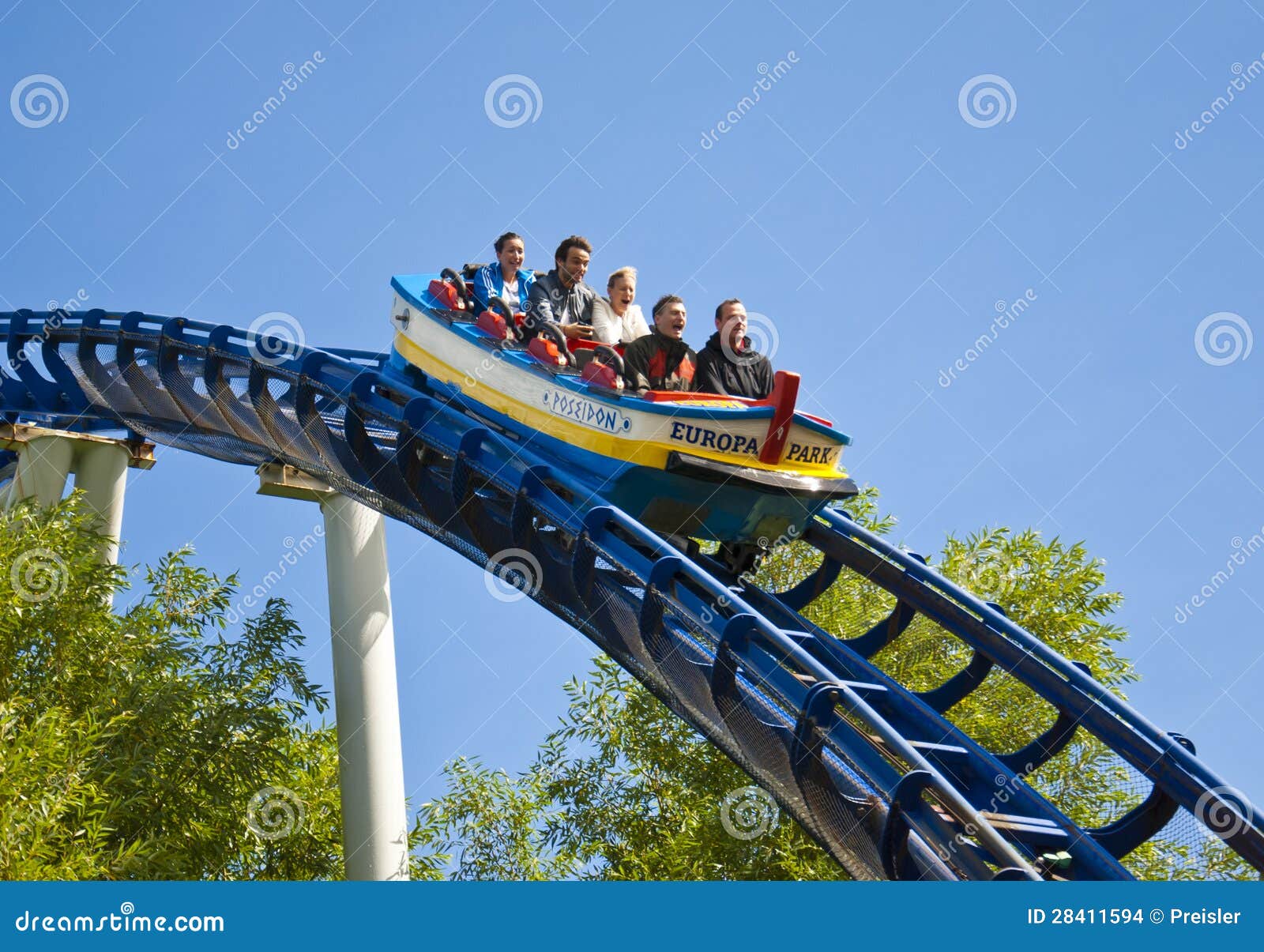 Rollercoaster riders editorial stock image. Image of europe - 28411594