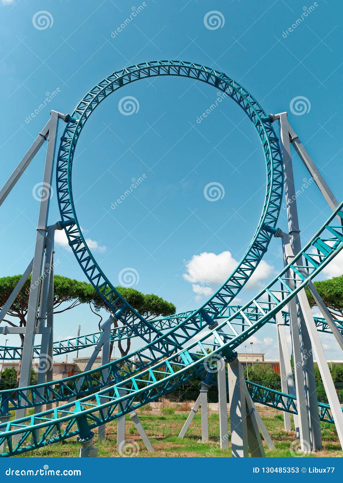 Rollercoaster Roller Coaster Loop Track Stock Image - Image of coaster ...