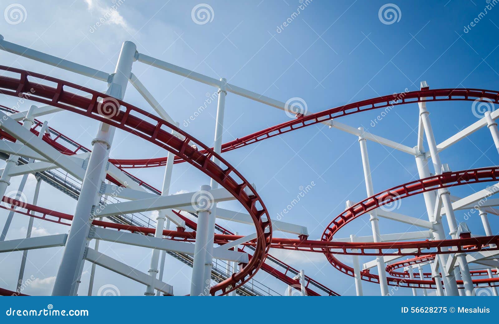 Rollercoaster track stock image. Image of park, funfair - 56628275
