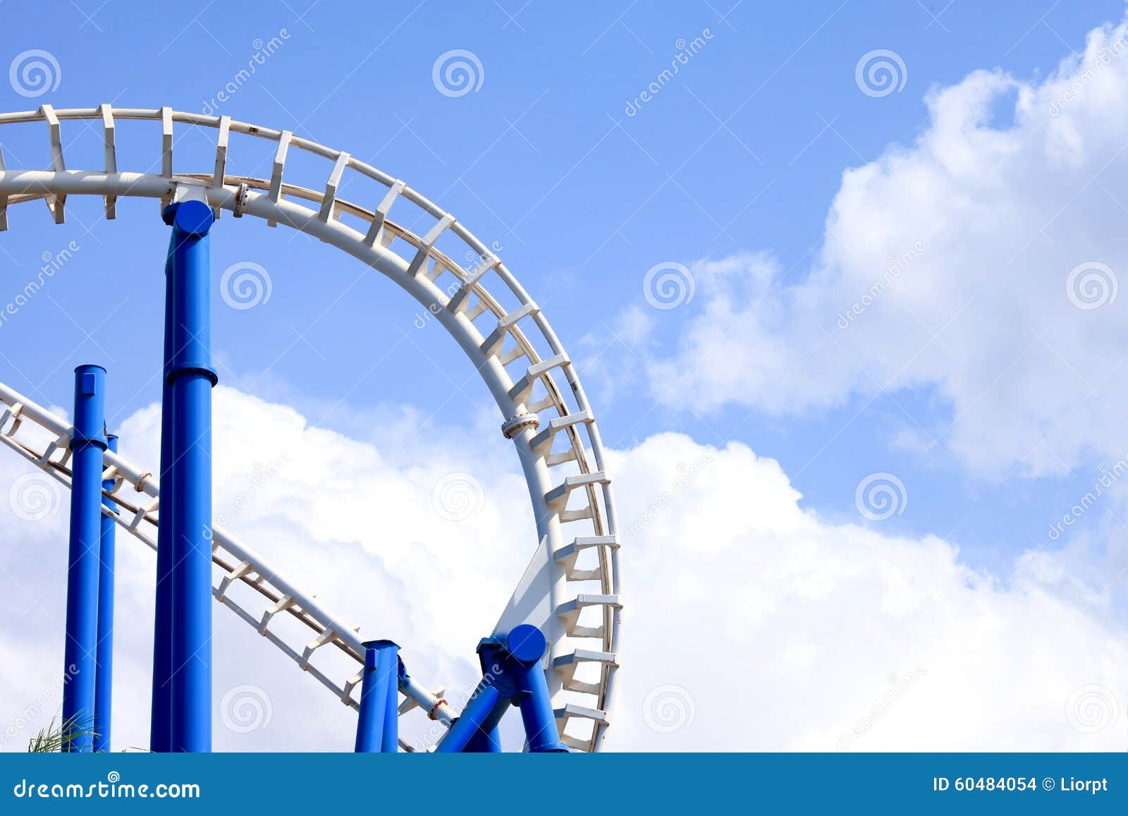 Rollercoaster Tracks with Blue Sky Stock Photo - Image of carnival ...