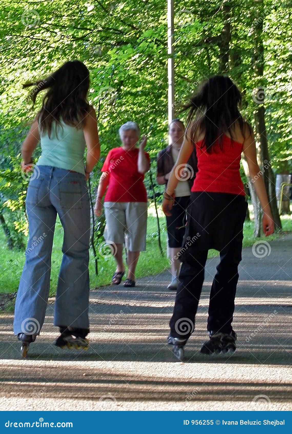Rollergirls stock image. Image of roller, park, health - 956255