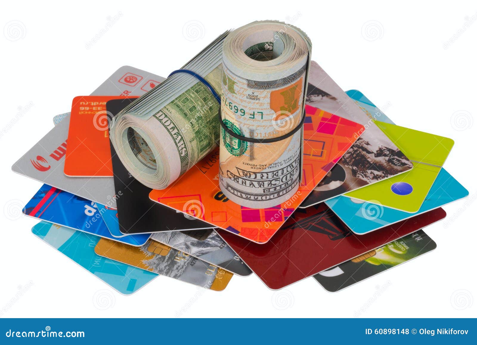 Rollers of Money and a Card Editorial Stock Photo - Image of finances ...
