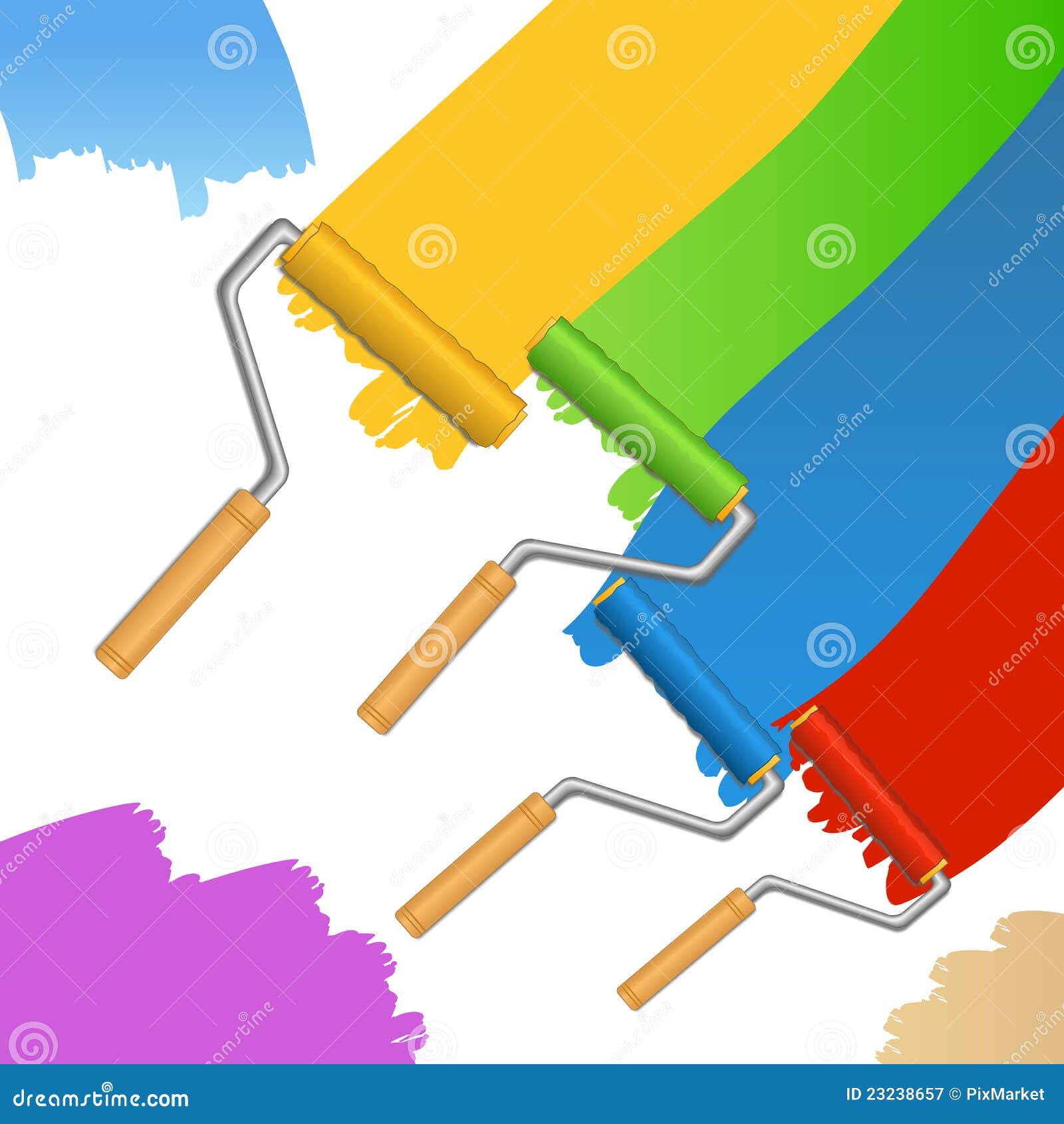 Rollers with paint stock vector. Illustration of pattern - 23238657