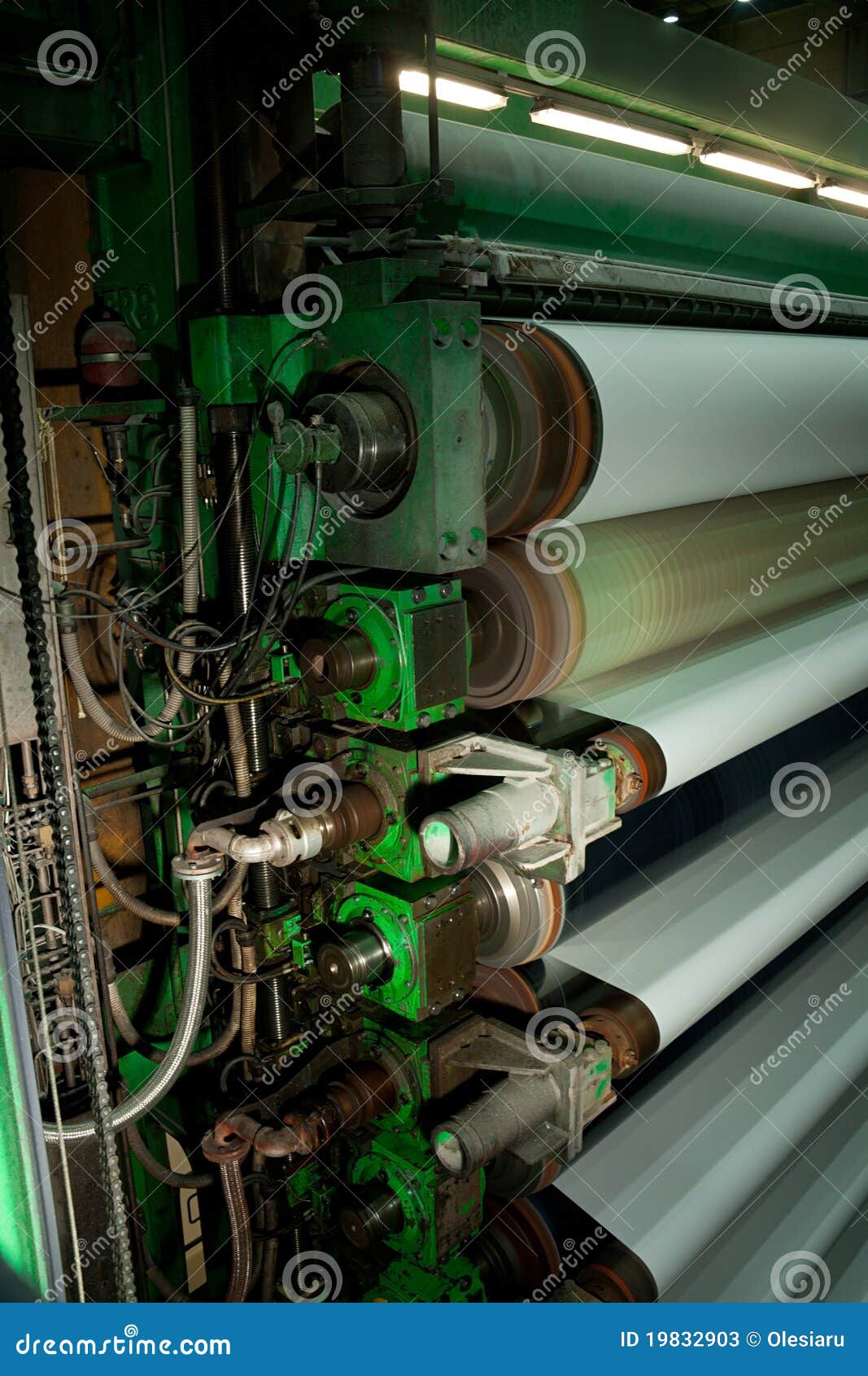 Rollers in Paper Production Process Stock Image - Image of shaft, paper ...