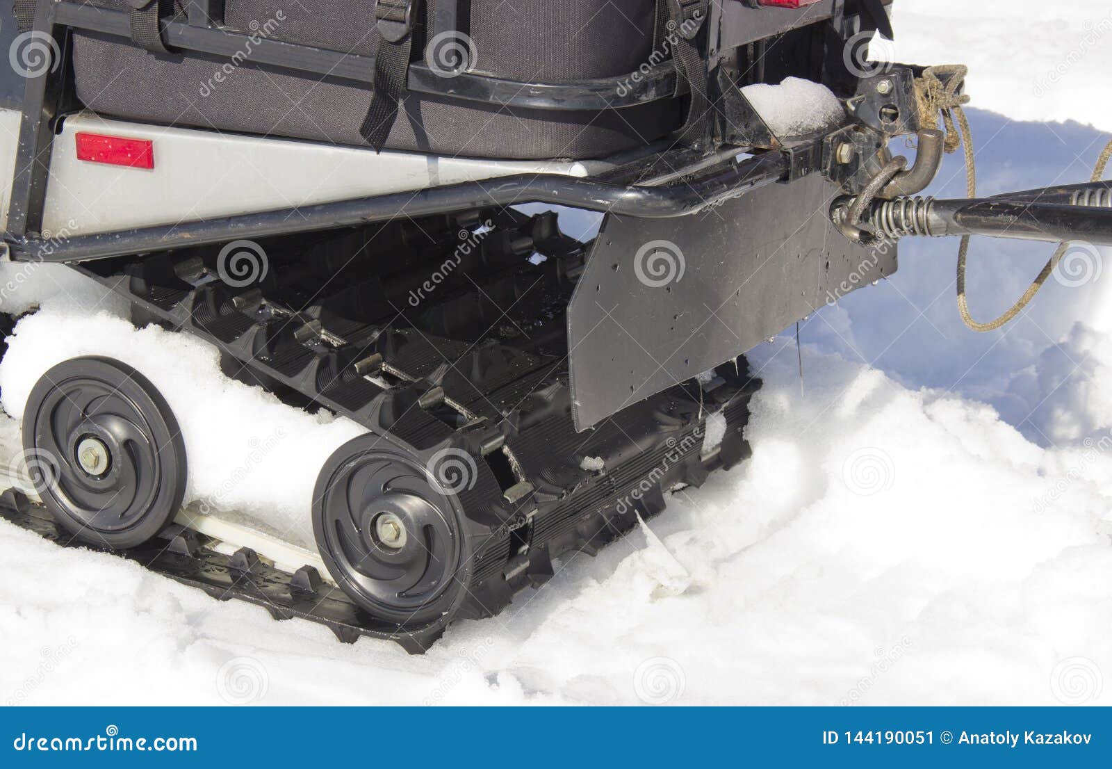 Rollers of the snowmobile stock image. Image of black - 144190051