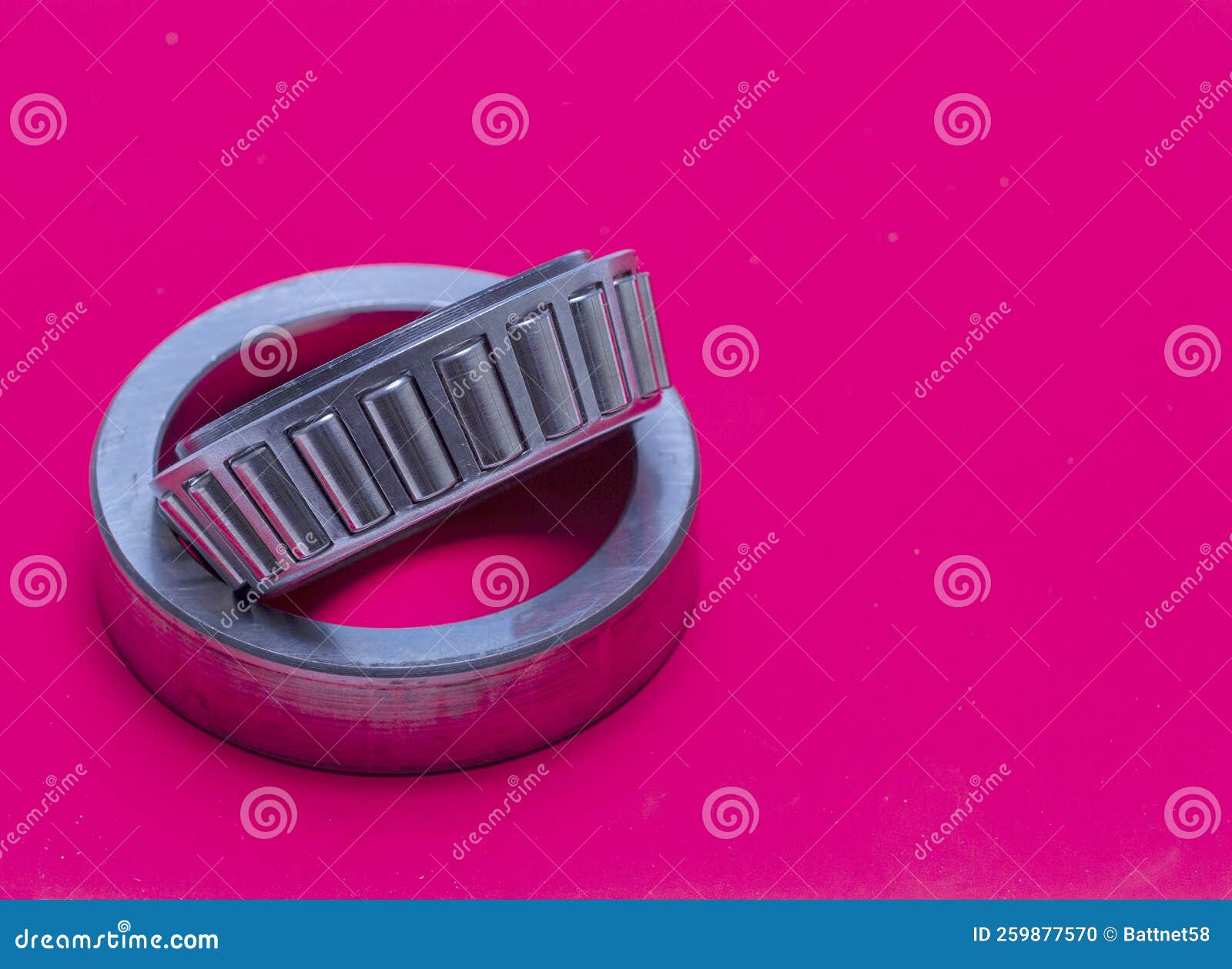 The Rolling Bearing is Conical, Roller on a Red Background,close-up ...