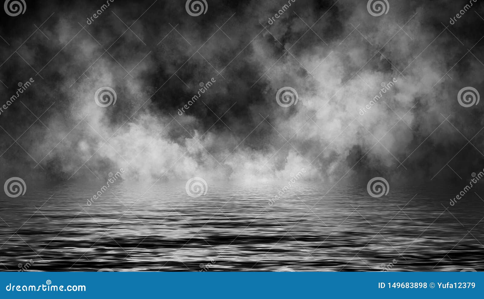 Rolling Billows of Smoke Mist Clouds from Dry Ice Across the Bottom ...