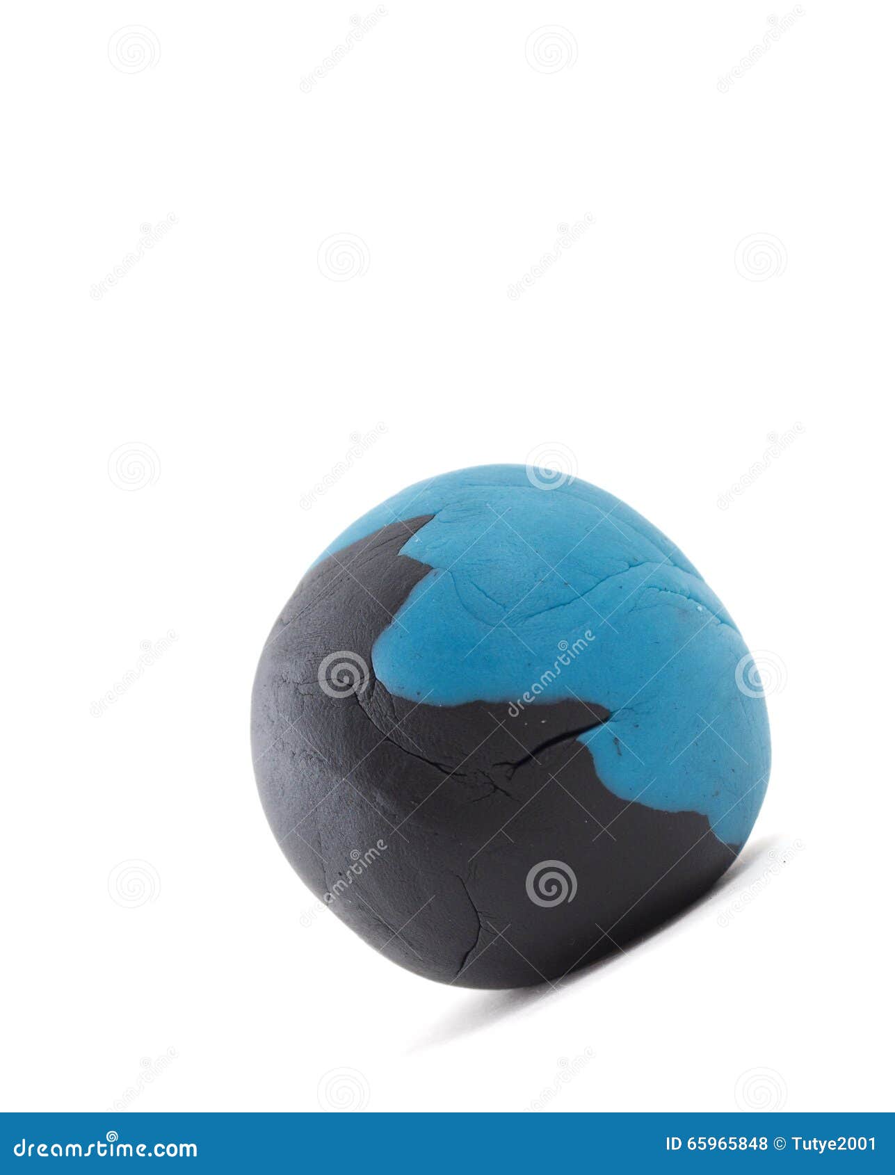 Rolling Blue and Black Plasticine Ball on White Stock Photo - Image of ...