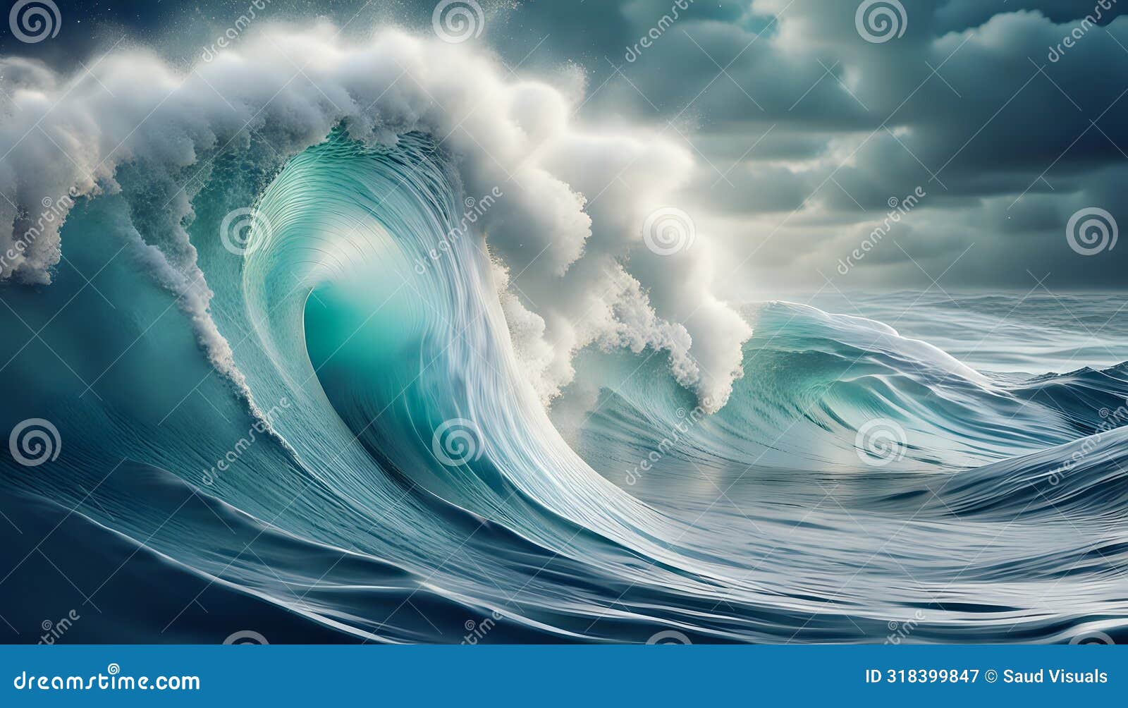 Rolling Blue Waves Crash, Moving in with Tide of Ocean. an Ocean Wave ...