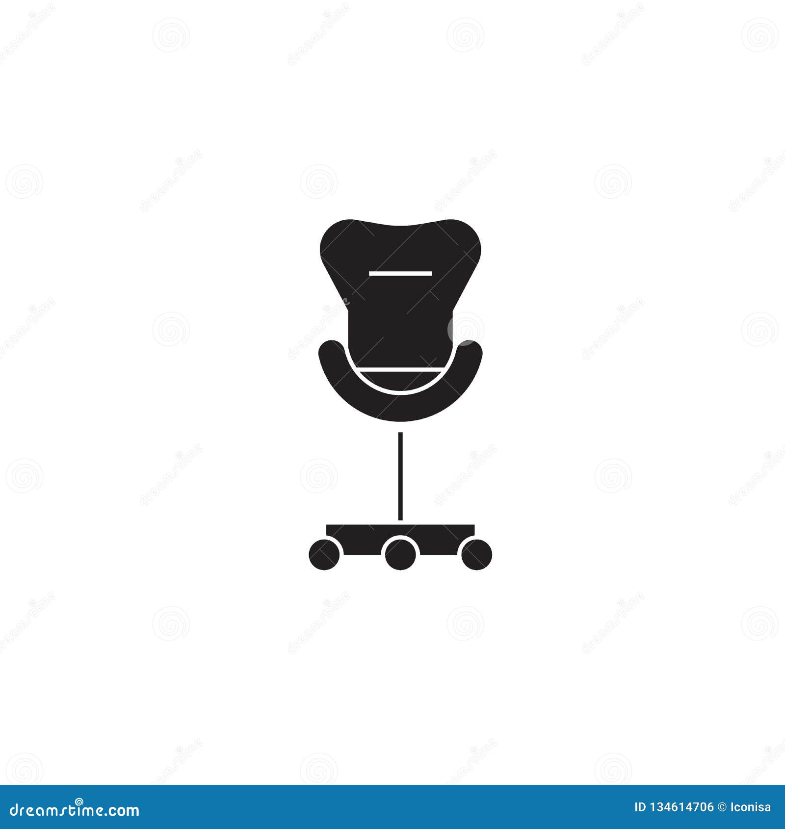 Rolling Chair Black Vector Concept Icon. Rolling Chair Flat ...