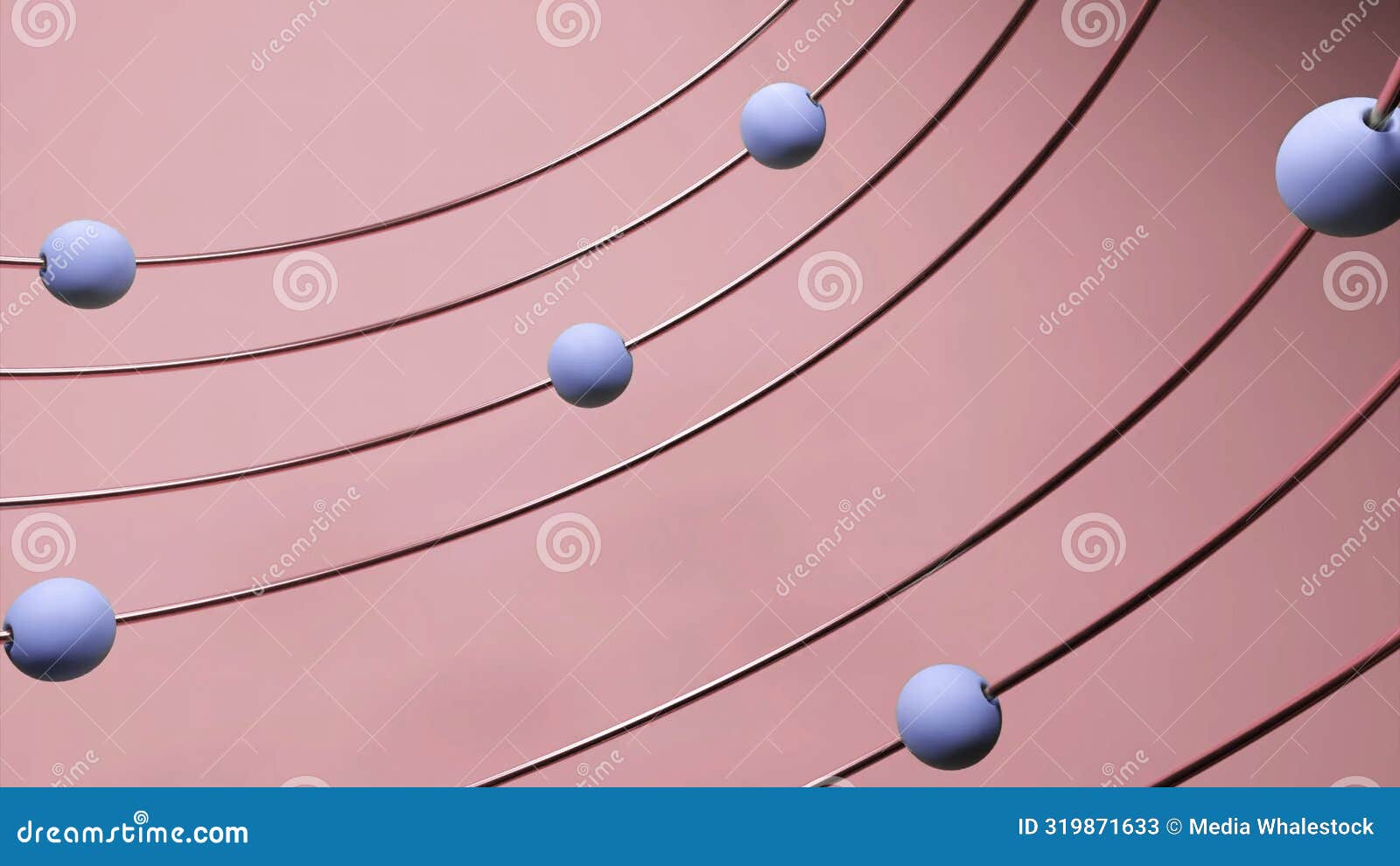 Rolling 3d Balls on Metal Lines. Design. Balls Move Along Trajectory of ...