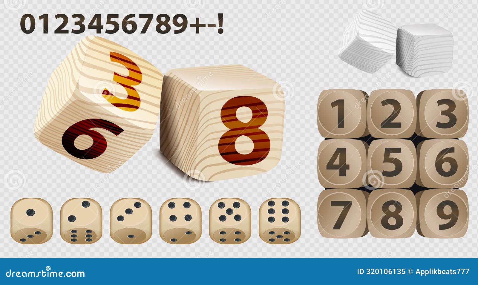 Rolling Dice. White Roll Cubes for Gamble Games, Top View Dice Sides ...