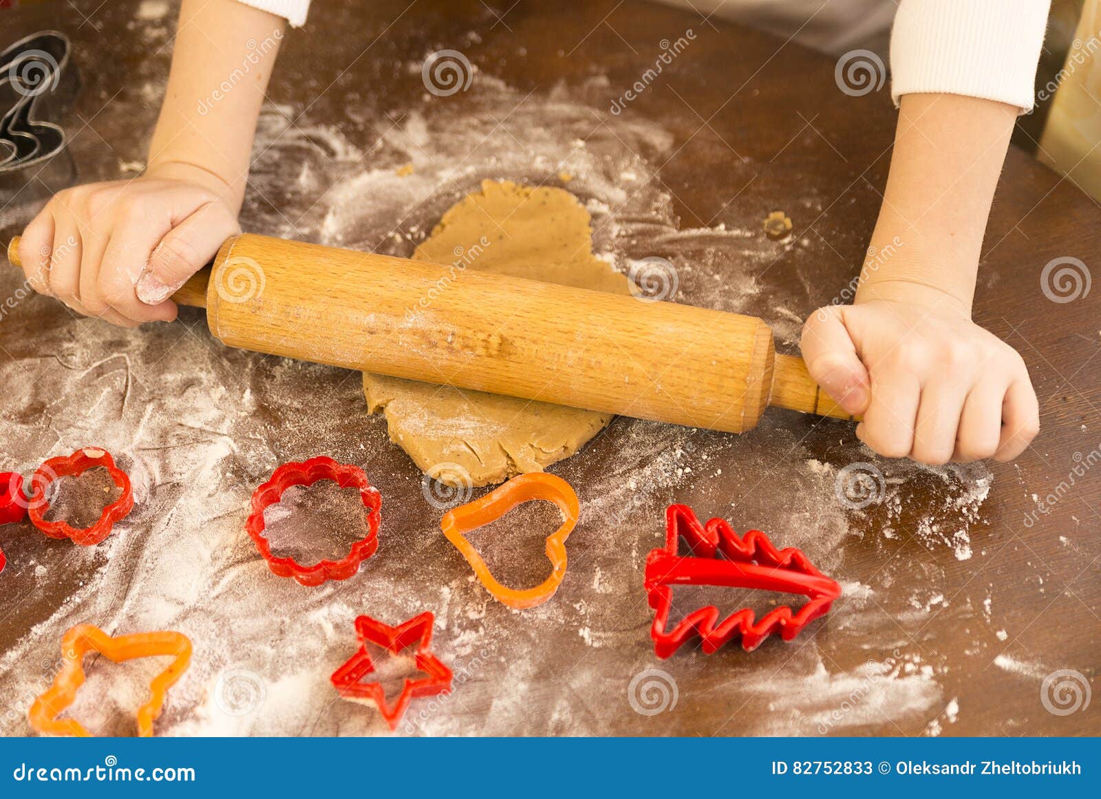 Rolling Dough for Gingerbread on the Table Stock Image - Image of ...