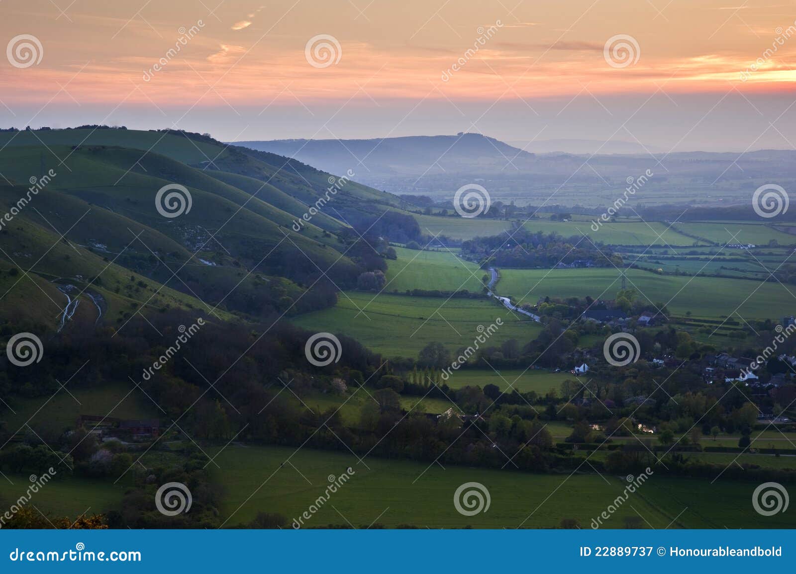 Rolling English Countryside Landscape in Spring Stock Image - Image of ...