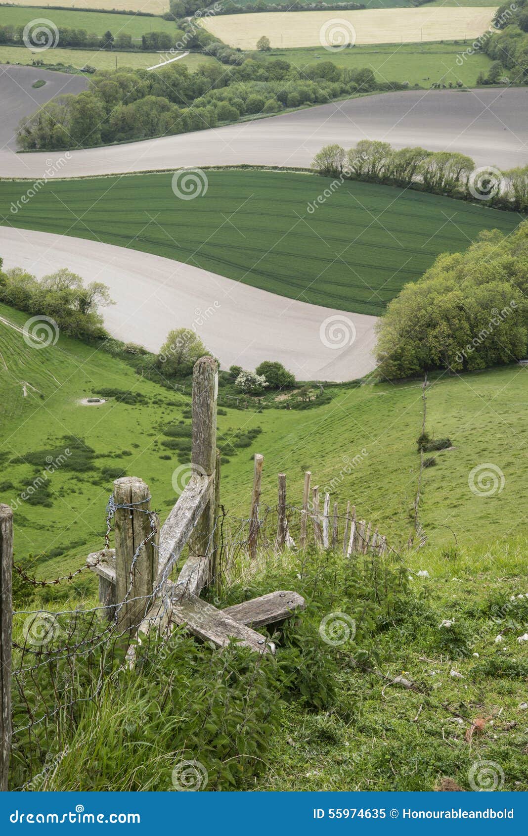 Rolling English Countryside Landscape in Spring Stock Image - Image of ...