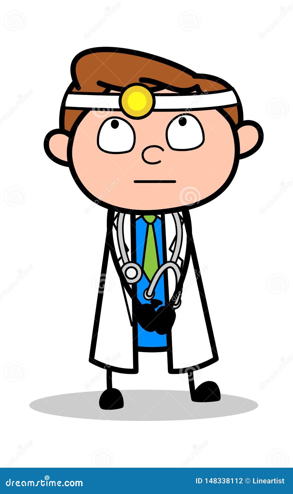 Rolling Eyes - Professional Cartoon Doctor Vector Illustration Stock ...