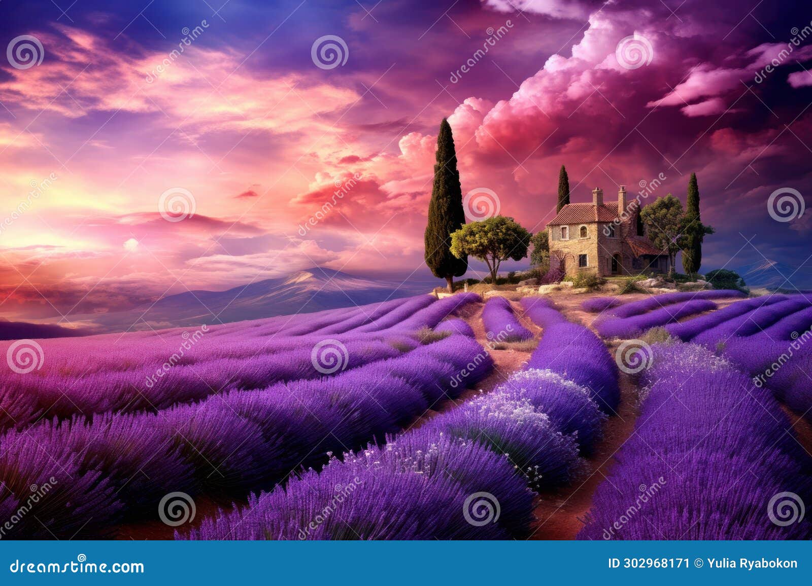 Rolling Field Landscape. Generate AI Stock Illustration - Illustration ...