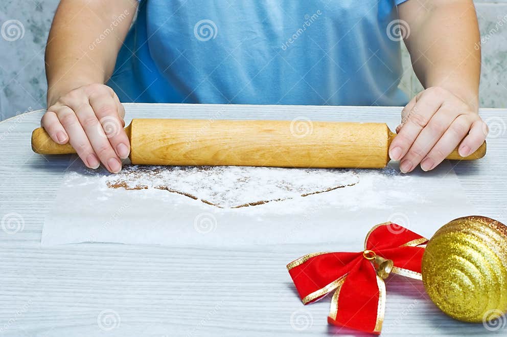 Rolling gingerbread dough stock image. Image of horizontal - 12031235