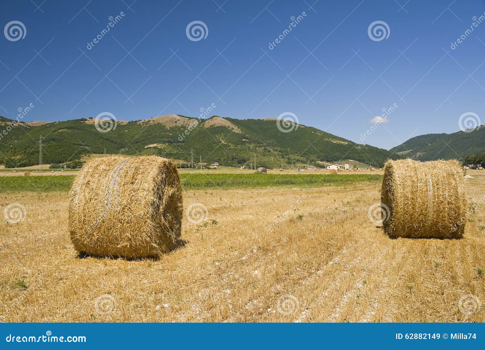 Rolling haystacks. stock image. Image of haystack, haystacks - 62882149