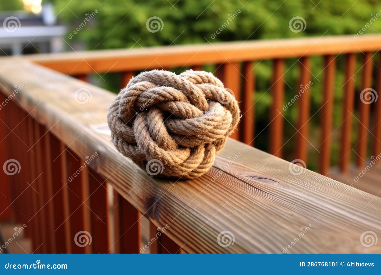 Rolling Hitch Knot On A Wooden Railing Royalty-Free Stock Photo ...