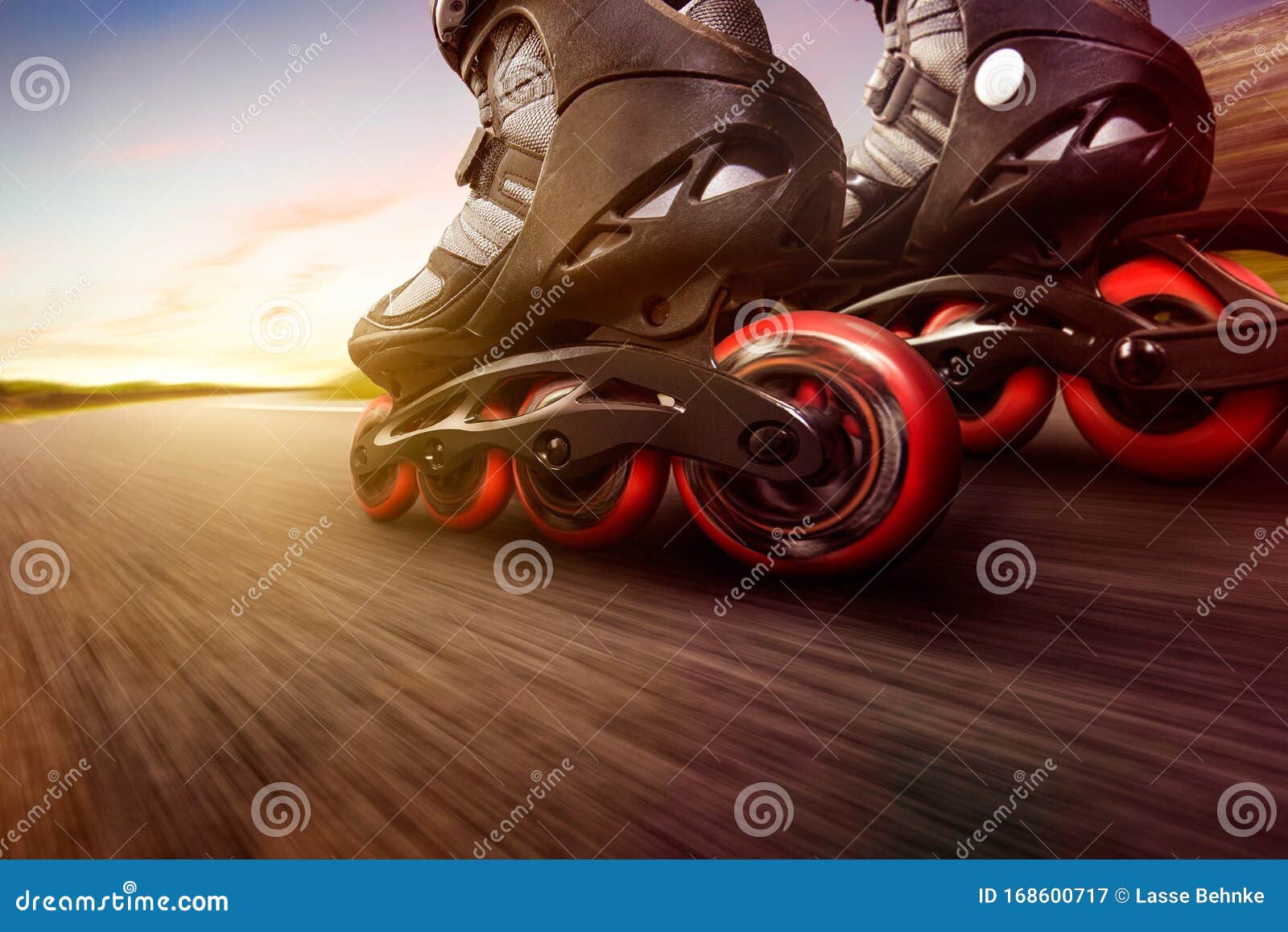 Inline Skates on the road stock image. Image of inliners - 168600717