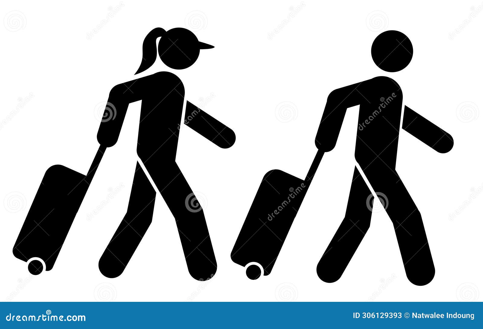 Rolling Luggage Icon for Passengers. Vector Stock Illustration ...