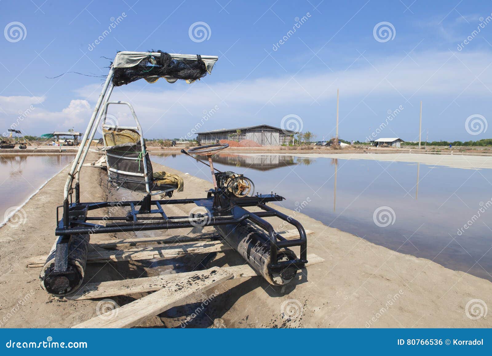 Rolling Machine Used for Smooth Ground. Stock Photo - Image of salt ...