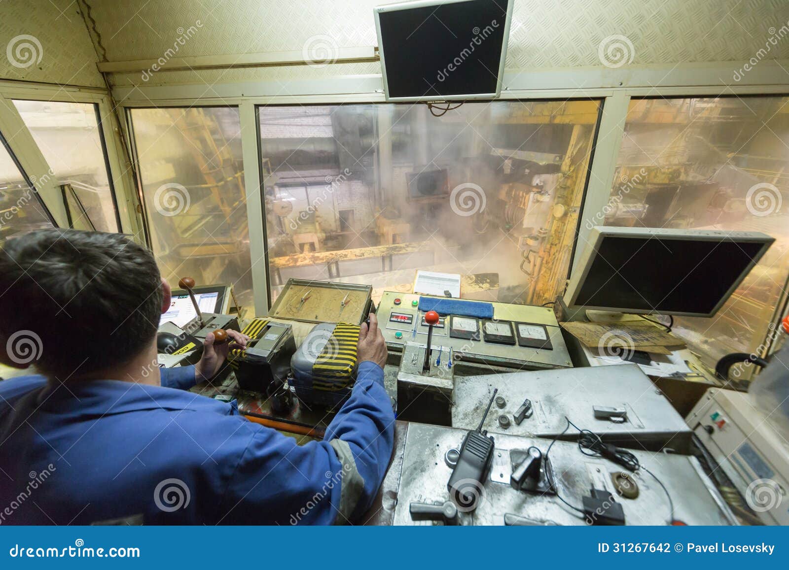 Rolling mill control cabin editorial photography. Image of chimney ...