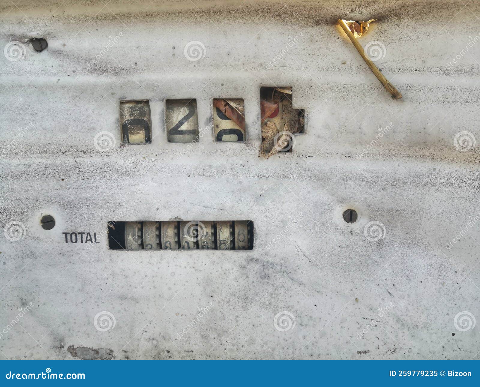 Rolling Number Counter on an Old Fuel Pump Stock Image - Image of ...