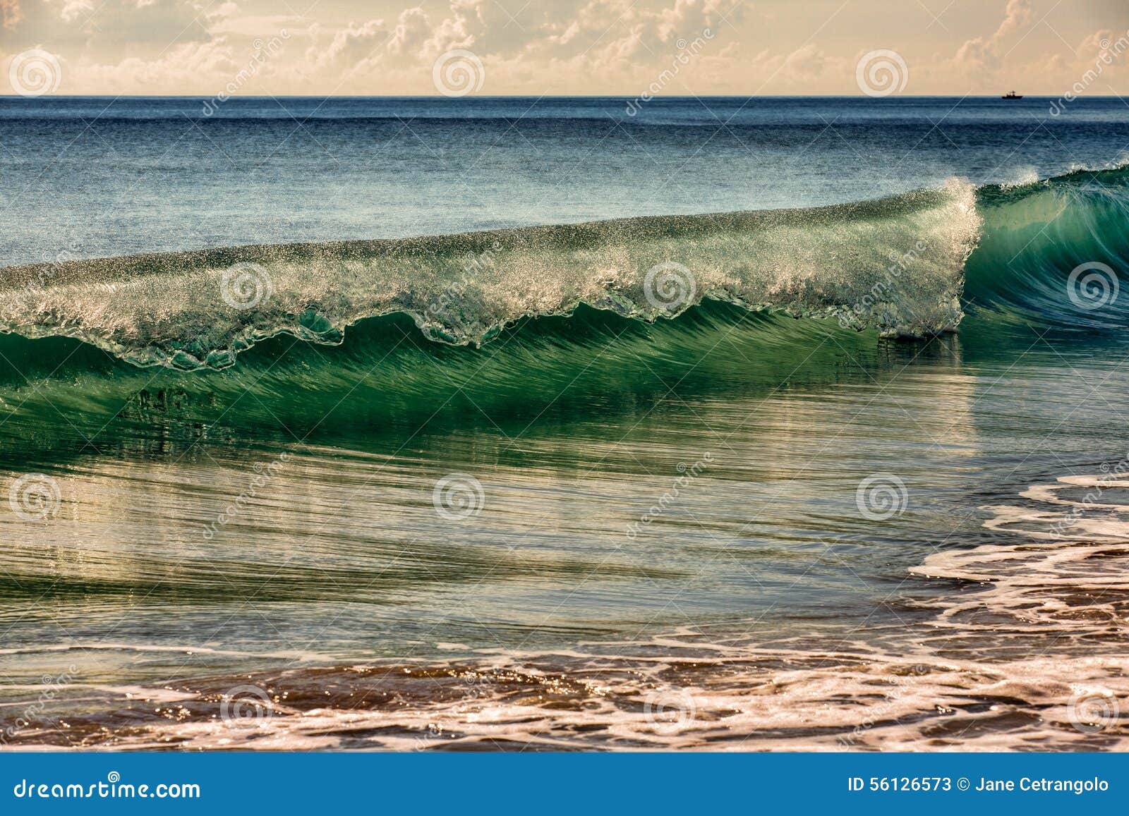 Rolling ocean wave. stock image. Image of aqua, clouds - 56126573