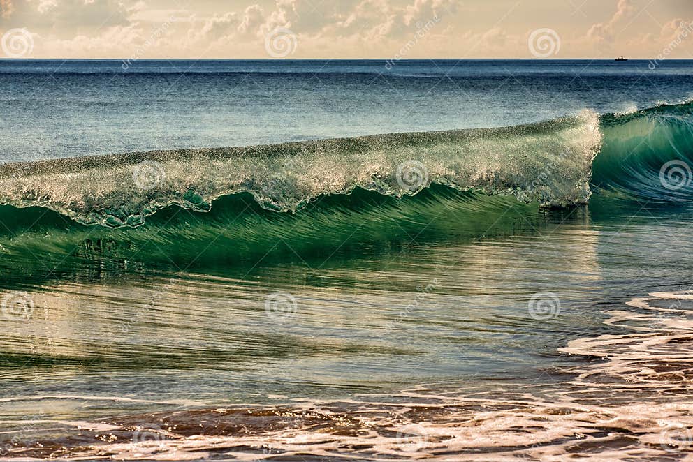Rolling ocean wave. stock image. Image of aqua, clouds - 56126573