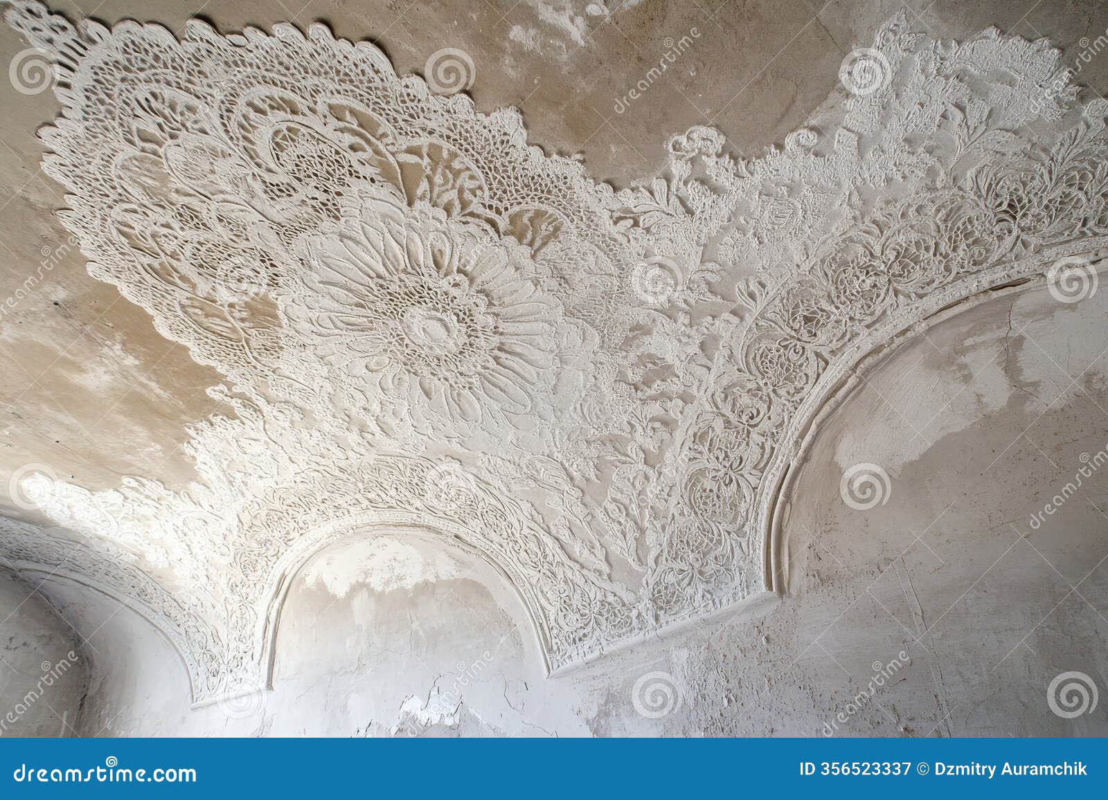 Rolling Paint Onto a White Gypsum Plaster Ceiling Stock Image - Image ...