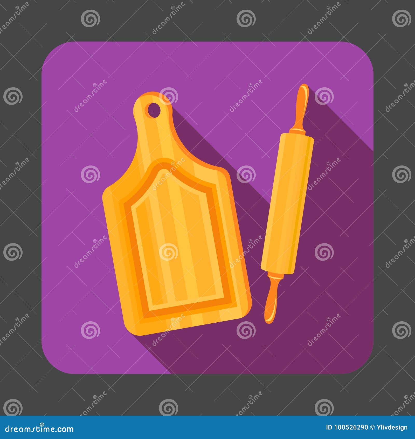 Rolling Pin Concept Background, Cartoon Style Stock Vector ...