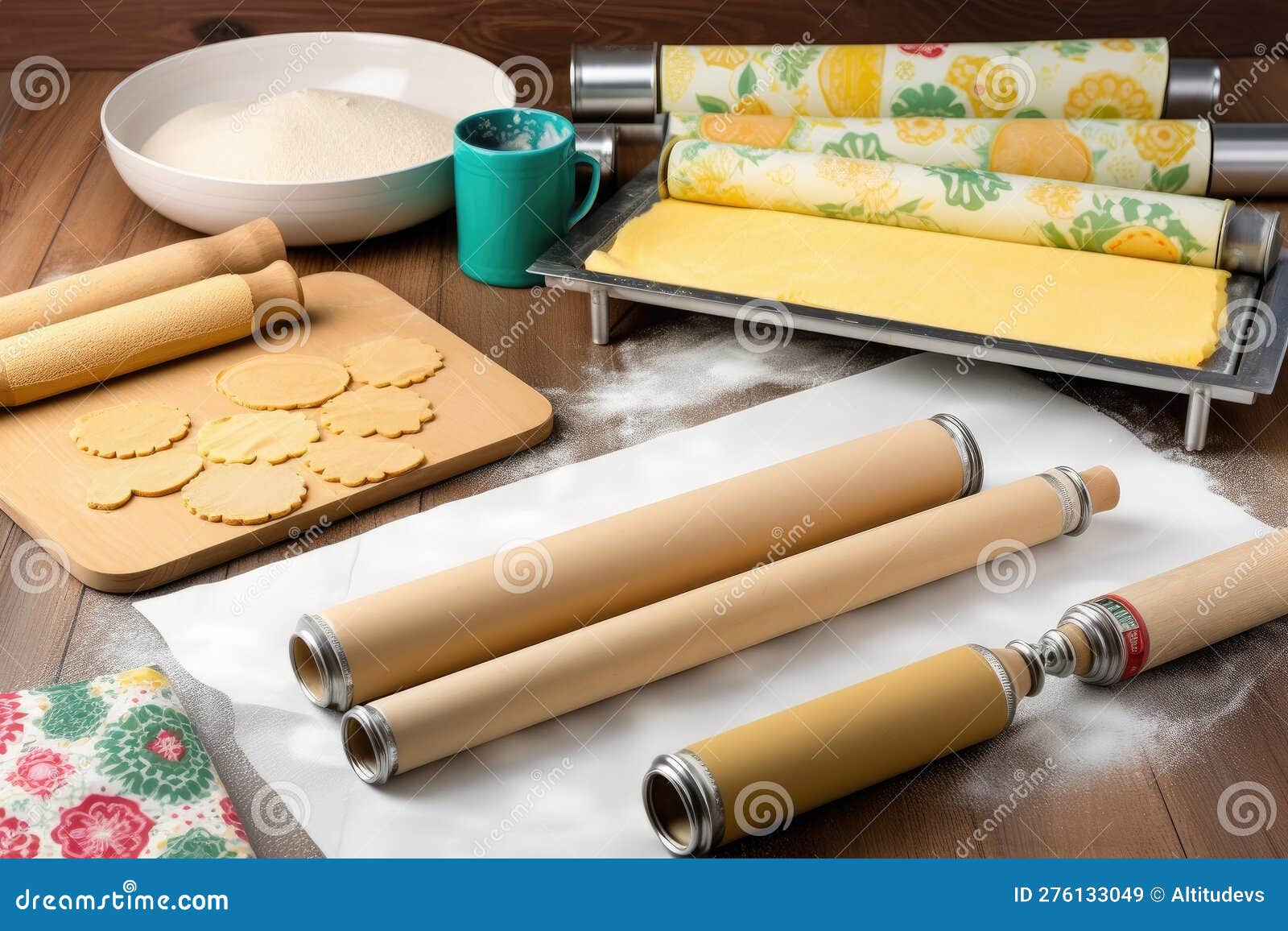 Baking Pans For Cupcakes And Cupcake In Plate, Flat Vector Illustration ...