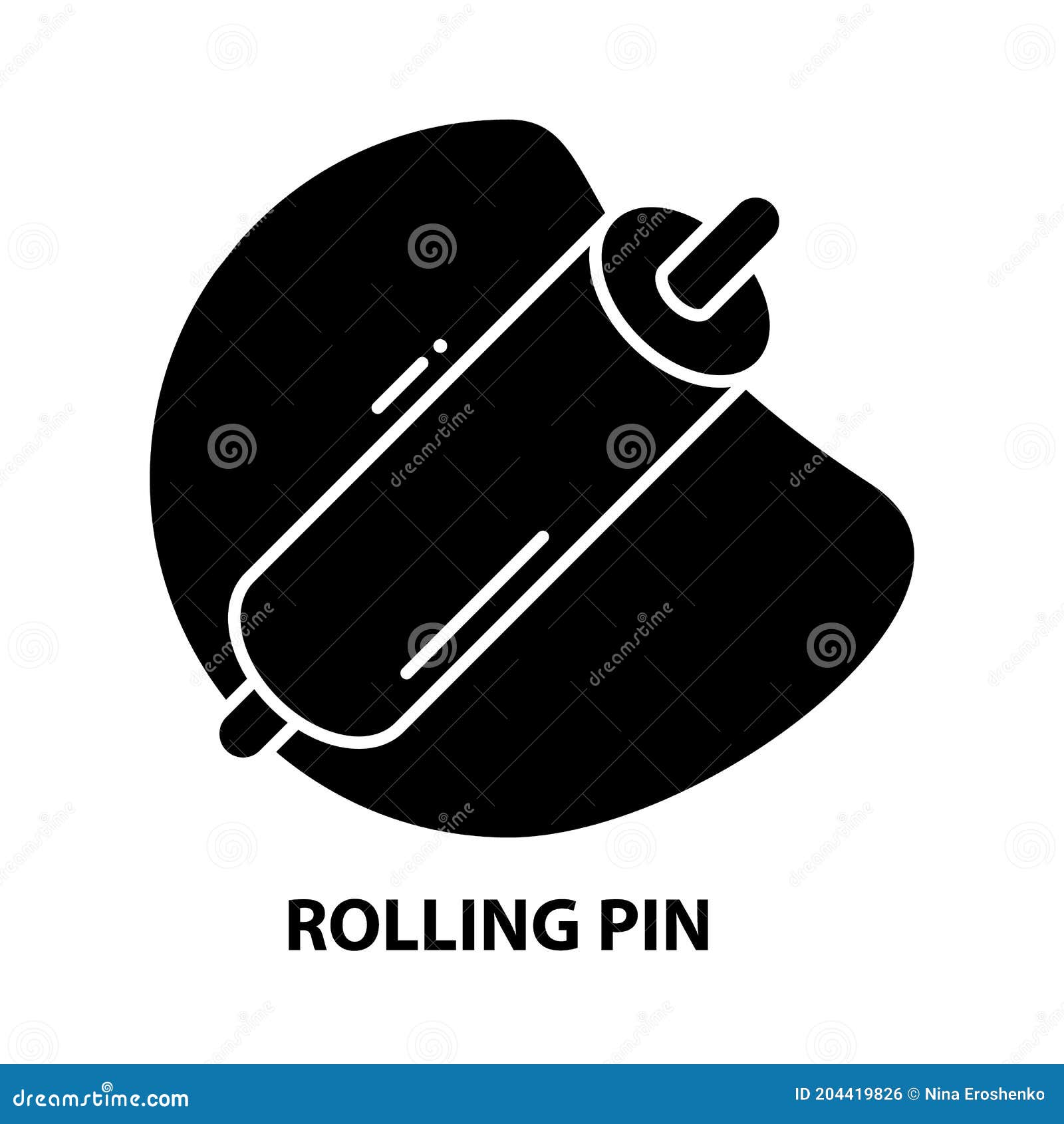 Rolling Pin Icon, Black Vector Sign with Editable Strokes, Concept ...
