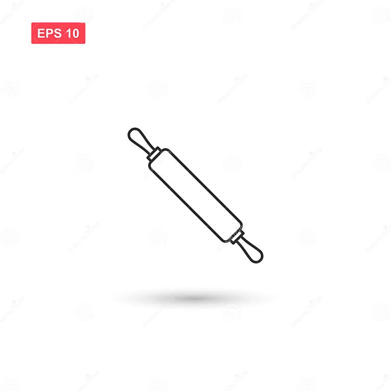 Rolling Pin Icon Vector Design Isolated 3 Stock Vector - Illustration ...